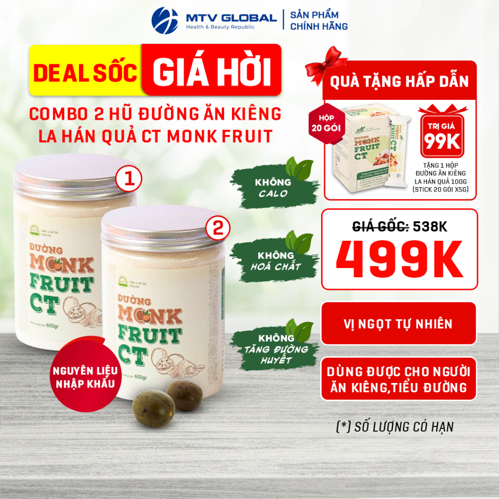 Đường Ăn Kiêng Giảm Cân La Hán Quả Cao Cấp CT Monk Fruit Hũ 600g ...