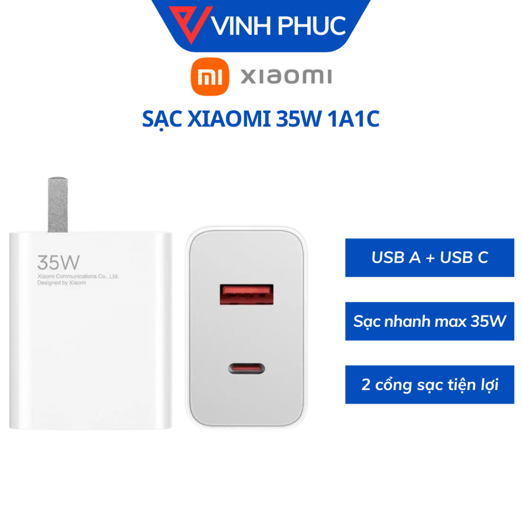 Cốc sạc nhanh GaN 35W 1A1C Xiaomi MDY-14-ET | Shopee Việt Nam