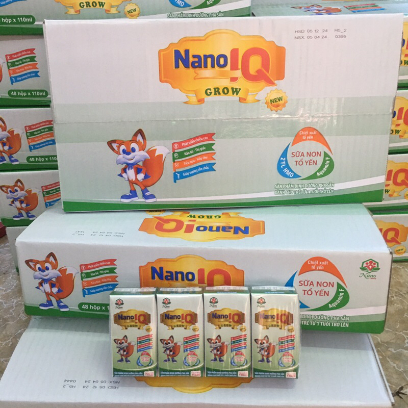 Thùng 48 hộp x110ml. sữa pha sẵn NaNo IQ Grow - Dành cho trẻ cần phát ...