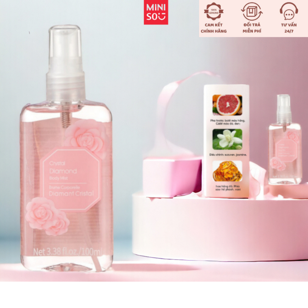 Nước hoa nữ body mist Crystal Diamond Miniso thơm lâu quyến rũ 100ml ...