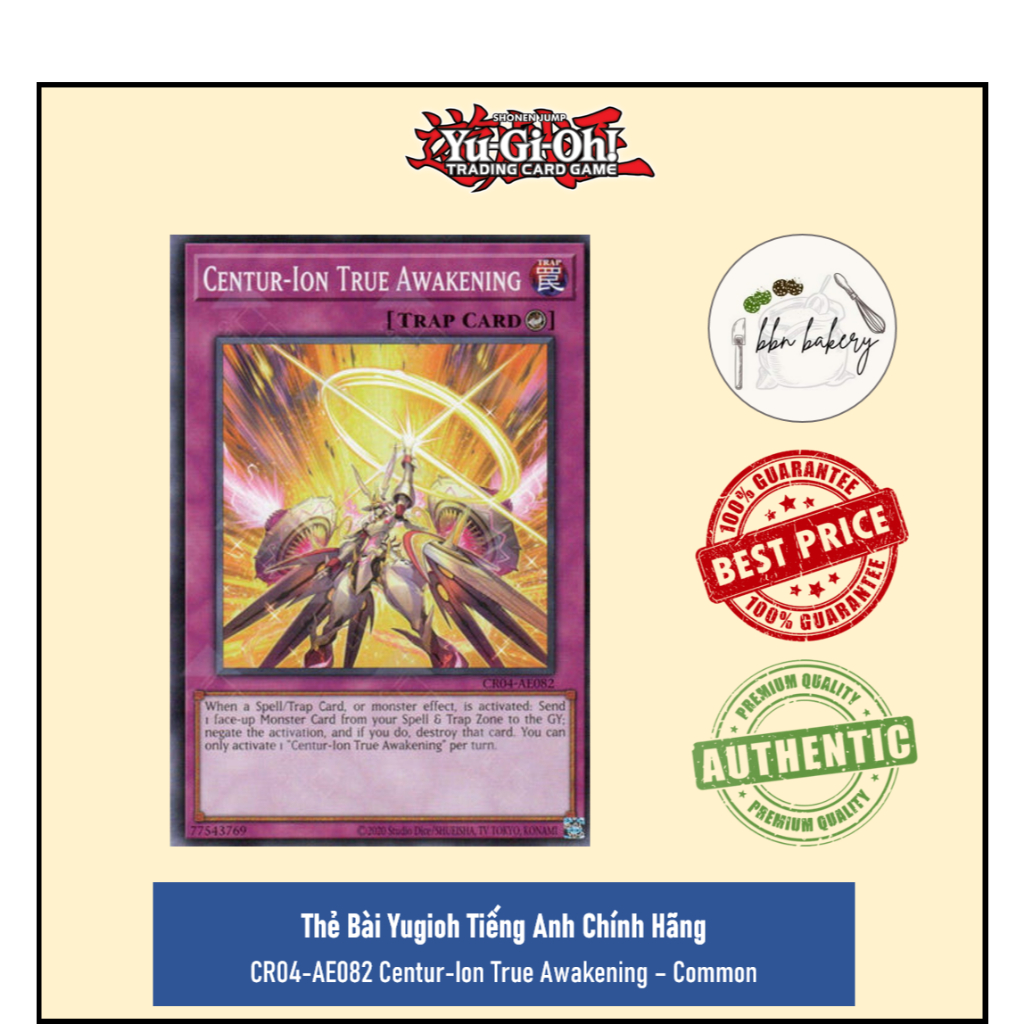 🌏 Thẻ Bài Yugioh Chính Hãng Bản AE Asian Tiếng Anh: CR04-AE082 Centur-Ion True Awakening ...