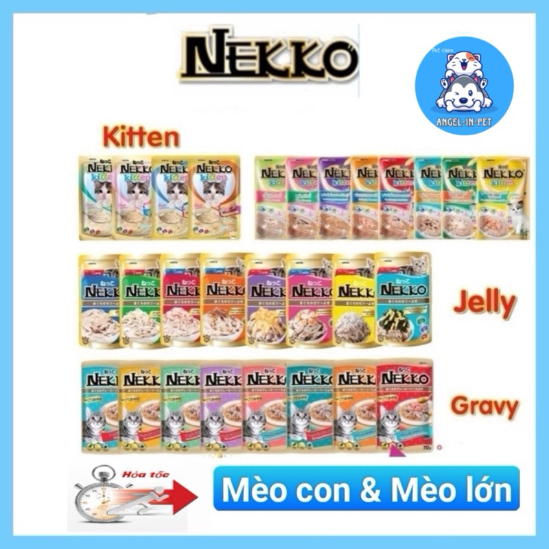 [HỎA TỐC] Pate mèo - Pate NEKKO Kitten/Jelly/Gravy 32 vị 70g/gói ...