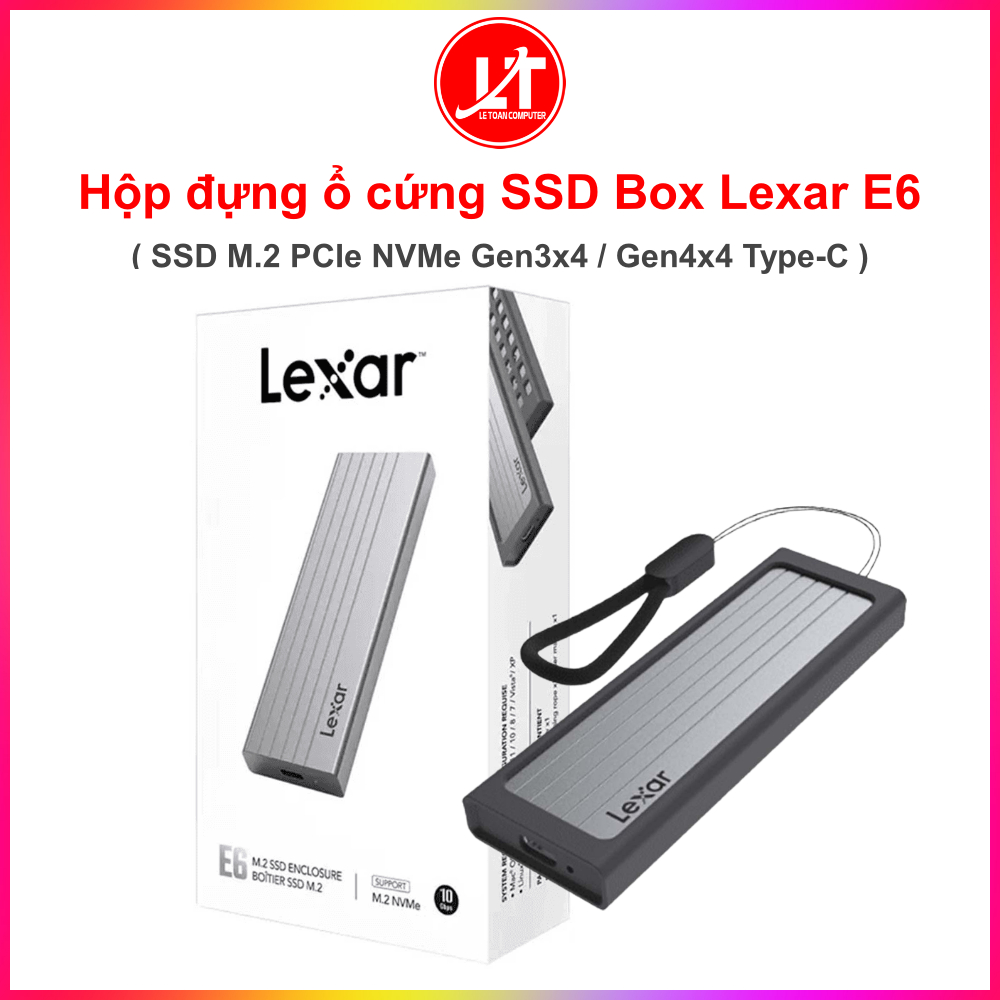 Hộp đựng ổ cứng SSD Box Lexar E6 LPAE06N-RNBNG ( SSD M.2 PCIe NVMe ...