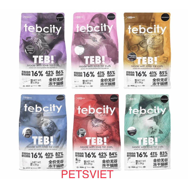 Tebcity thức ăn cho mèo-Thức Ăn Hạt Cao Cấp TEB CITY Grain Free Mix ...