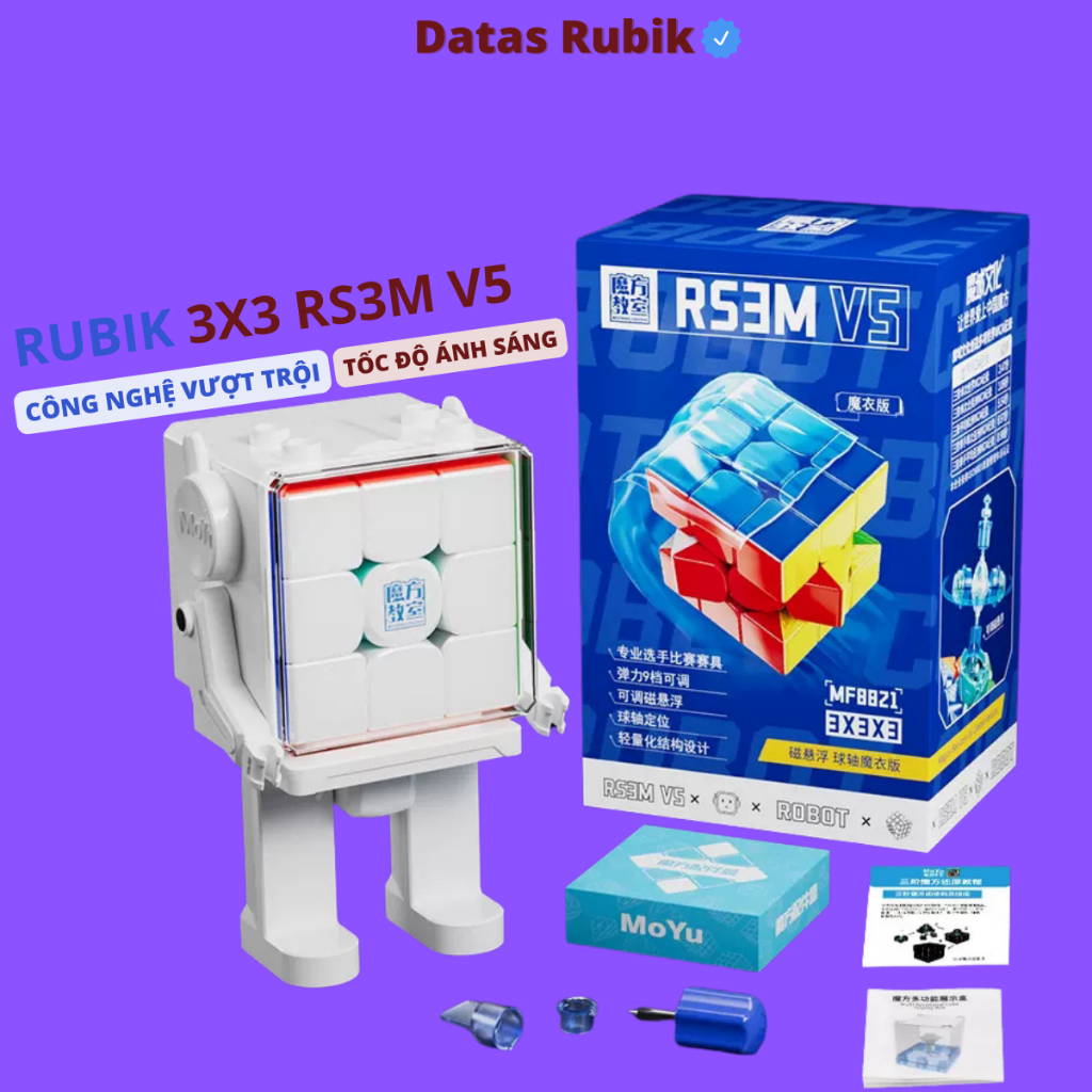 Rubik 3x3 MoYu RS3M V5 Robot RS3 M 3x3 Magnetic, UV Rubic 3 Tầng Cao ...