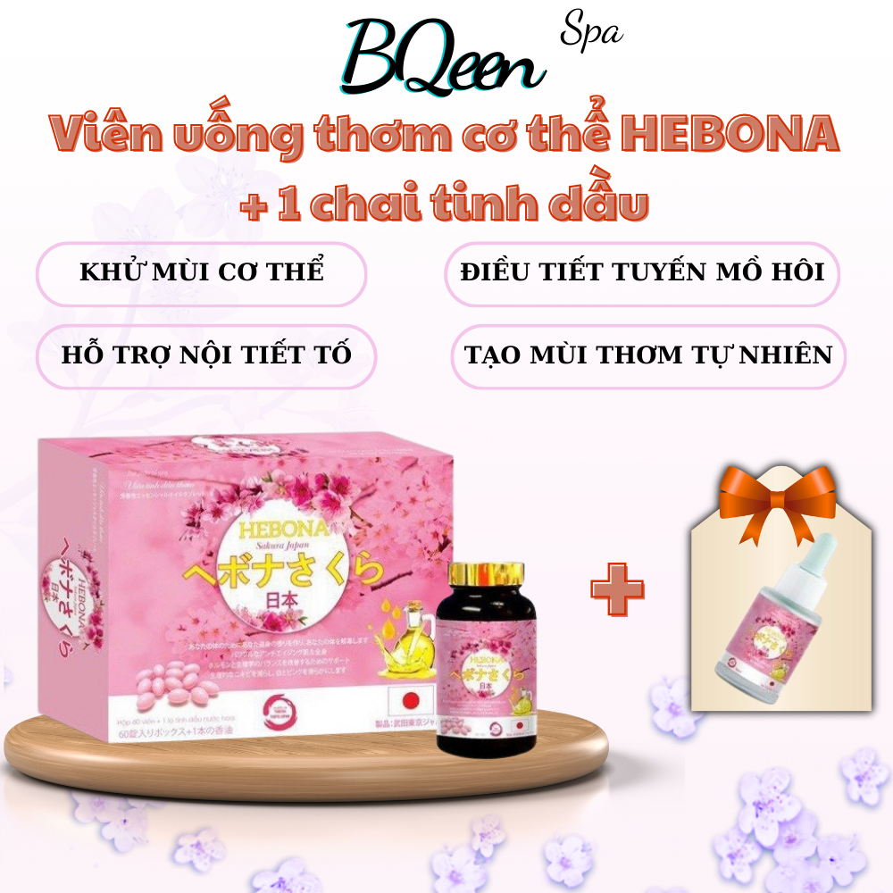 (TẶNG KÈM 1 CHAI TINH DẦU) Viên uống thơm cơ thể HEBONA - Đẹp da ...