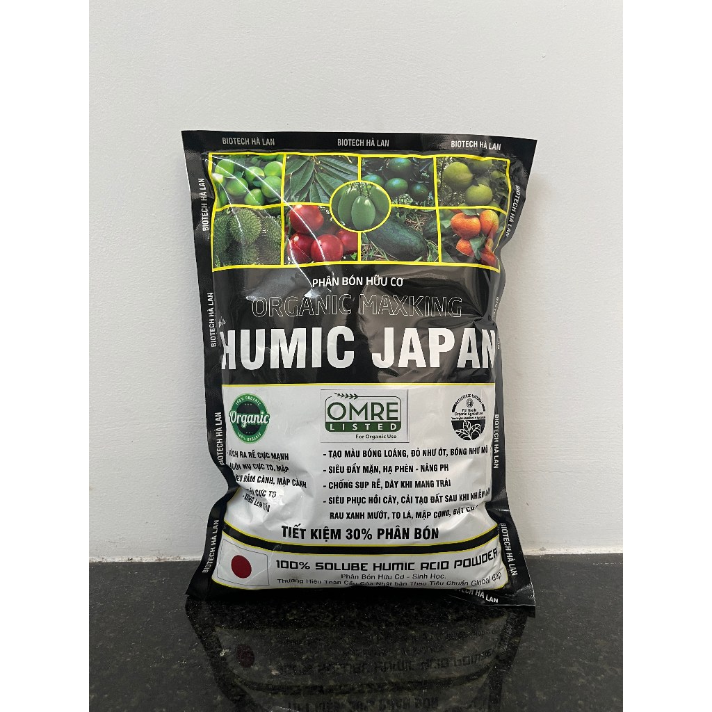 Phân bón hữu cơ Humic Japan - túi 1Kg dạng vẩy (đạt chứng nhận hữu cơ ...