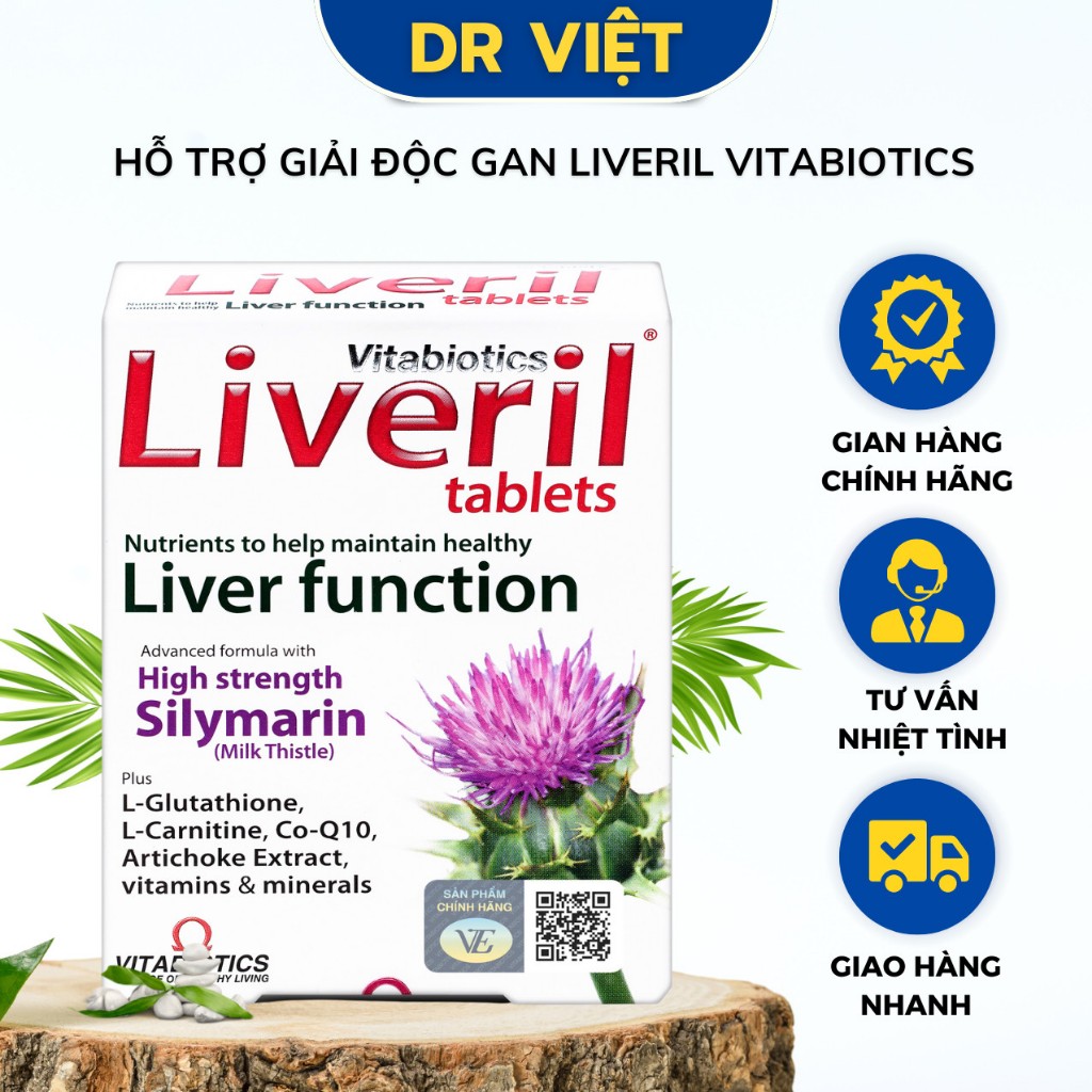 Viên uống Vitabiotics Liveril Tablets hỗ trợ thải độc gan, bảo vệ và ...