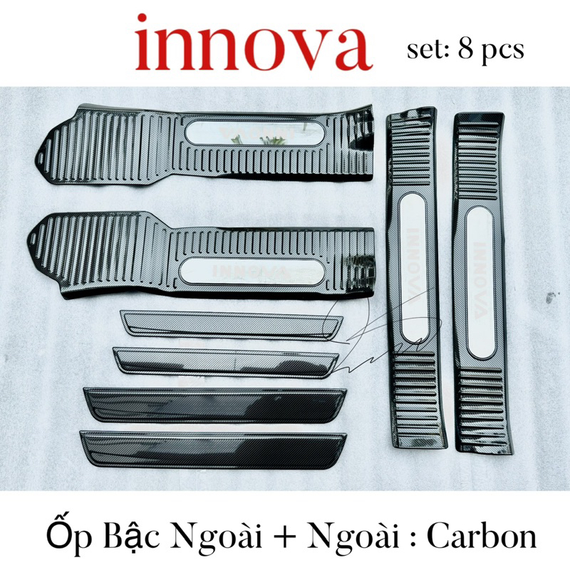 Ốp bậc cửa Nẹp bước chân trong ngoài xe innova Cross 2024 đến nay ...