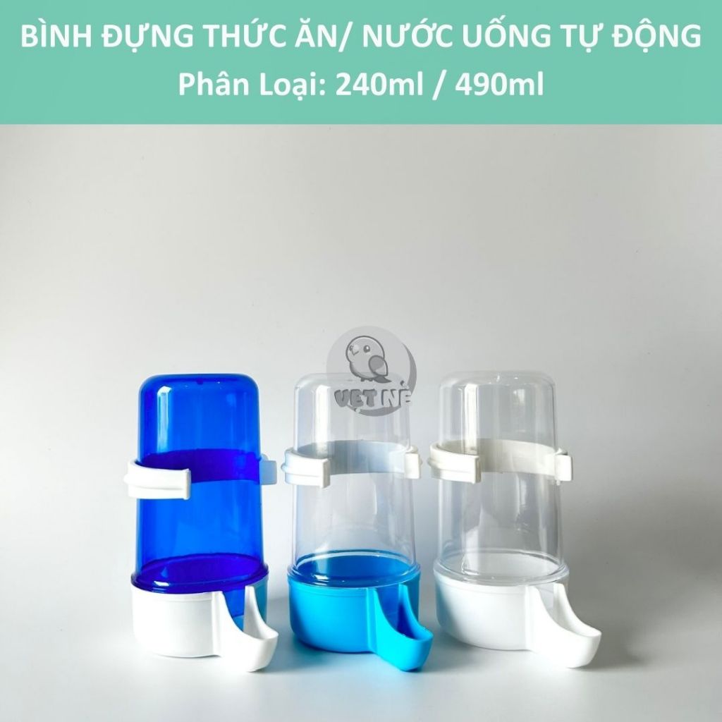 Bình Đựng Nước Uống / Thức Ăn Tự Động Cho Vẹt - 240ml / 490ml | Shopee Việt Nam