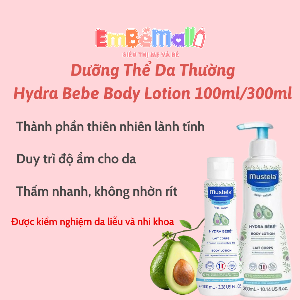 Dưỡng Thể Da Thường Cho Bé Mustela Hydra Bebe Body Lotion 100ml/300ml ...