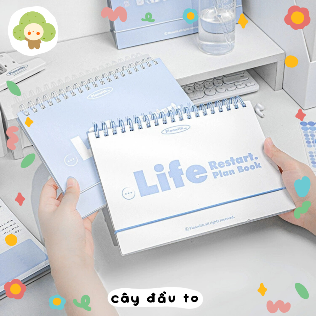 [Tặng Kèm Sticker] Sổ Lên Kế Hoạch Học Tâp Study Planner B5 Life Restart Áp Dụng Phương Pháp OKR ...