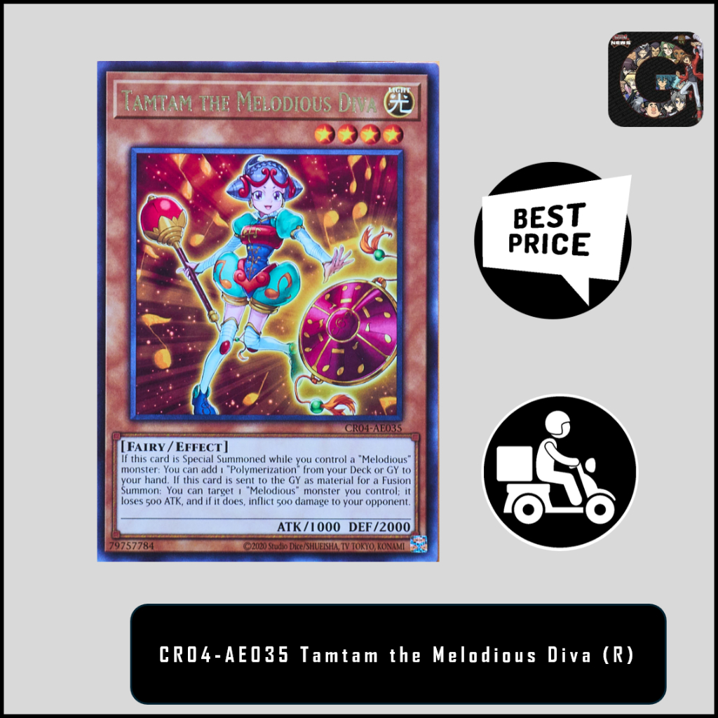 Thẻ Bài Yugioh Chính Hãng Yugioh-Ngôn Ngữ Tiếng Anh: CR04-AE035 Tamtam the Melodious Diva (R ...