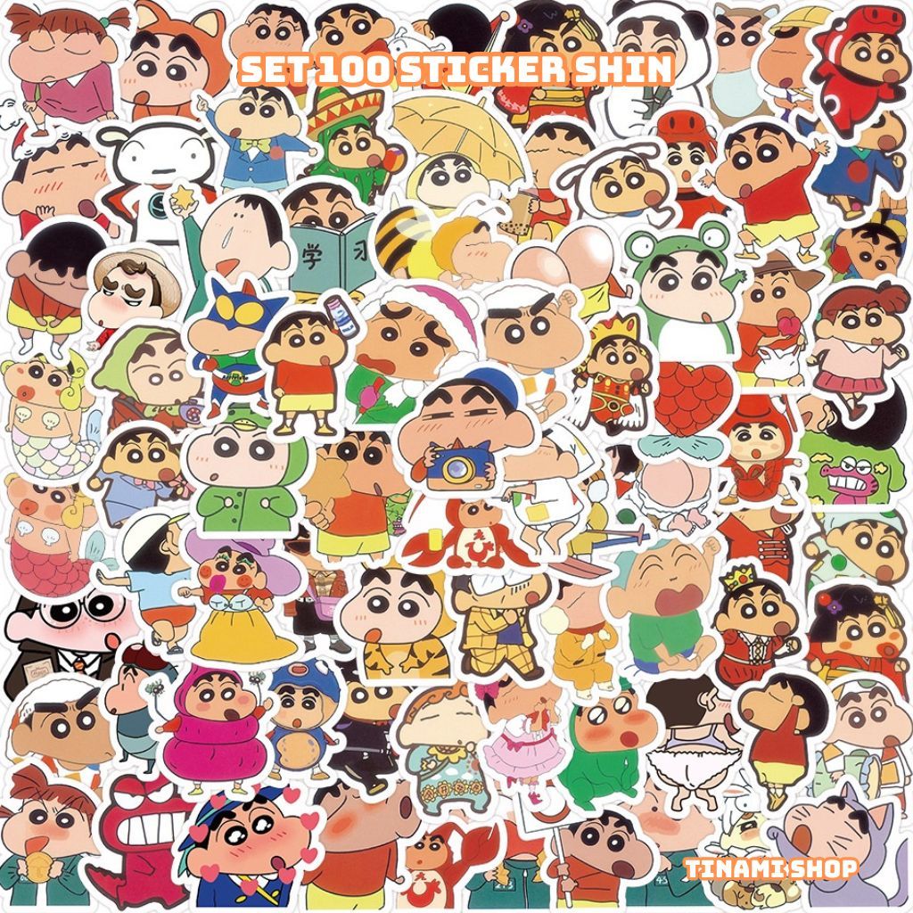 100 Sticker Shin Cậu Bé Bút Chì hình dán trang trí sổ tay điện thoại ...