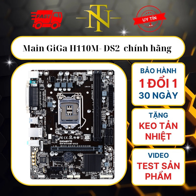 Main Gigabyte H110 DS2 zin( FREESHIP+TẶNG FE+KEO TẢN NHIỆT+ CMOS).Main ...