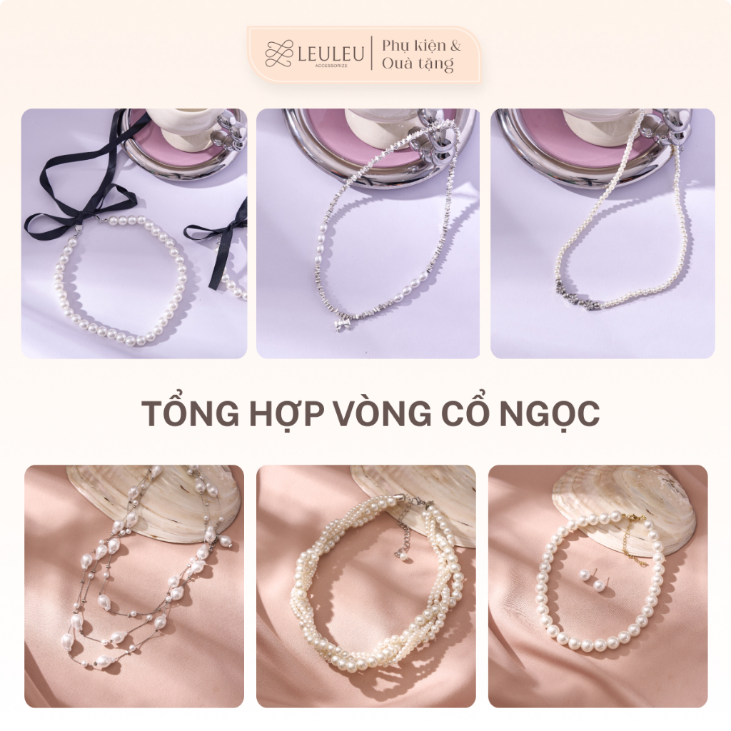Dây chuyền/ Vòng cổ Tổng hợp các mẫu vòng cổ choker ng*c trai yêu kiều nổi bật LeuLeu ...