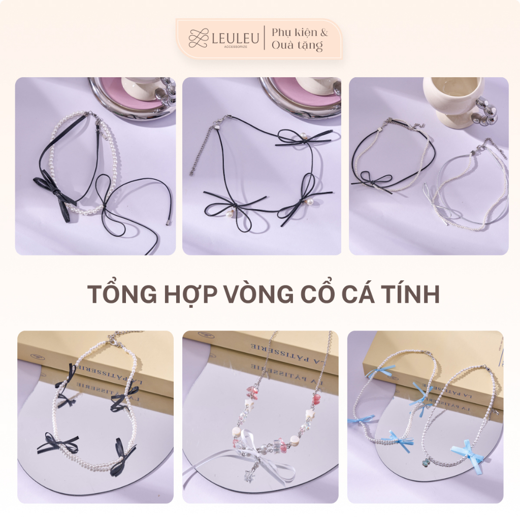 Vòng cổ hoa lụa, Tổng hợp vòng cổ màu cá tính đa dạng kiểu dáng LeuLeu ...