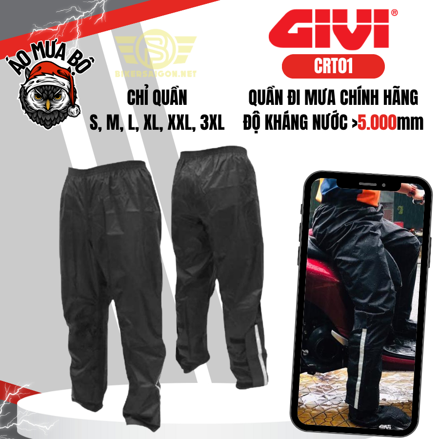 Quần đi mưa Givi CRT01 Chính Hãng - Shop Áo Mưa HCM | Shopee Việt Nam