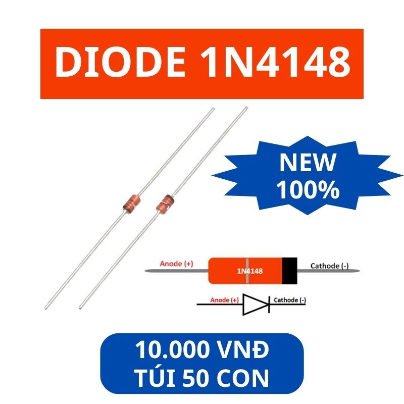 Diode 1N4148 diode chuyển mạch DO-35 thủy tinh sử dụng rất nhiều trong lĩnh vực điện tử | Shopee ...