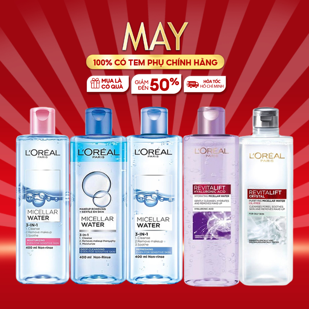 [L'OREAL] Nước Tẩy Trang Loreal Paris Micellar Water 3-in-1 400ml | Shopee Việt Nam