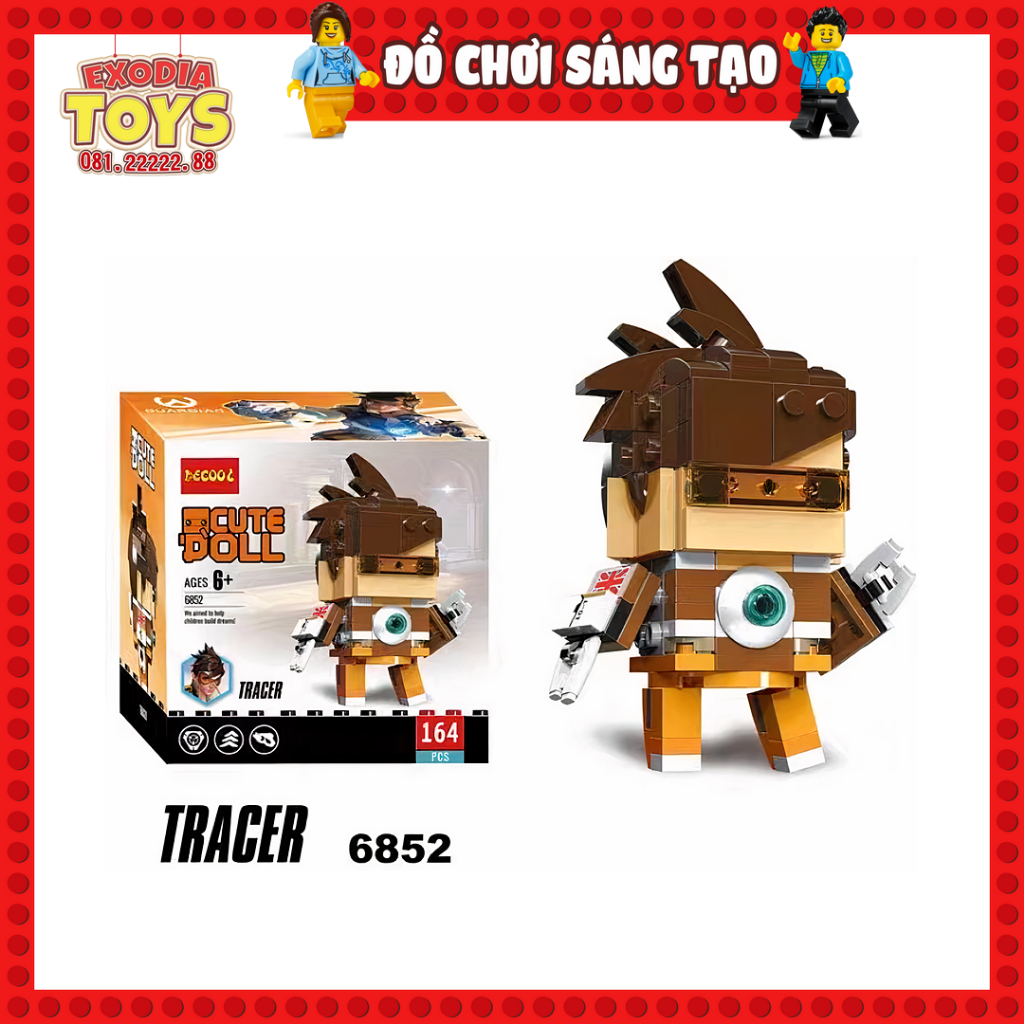 Xếp hình BrickHeadz Overwatch Lena Oxton Tracer - Đồ Chơi Lắp Ghép Sáng Tạo - DECOOL 6852 ...