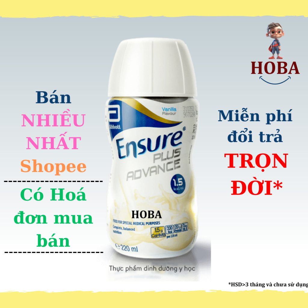 30 chai sữa Ensure Plus Advance 220ml - Năng lượng cao - dành cho người mới phẫu thuật, ốm dậy ...