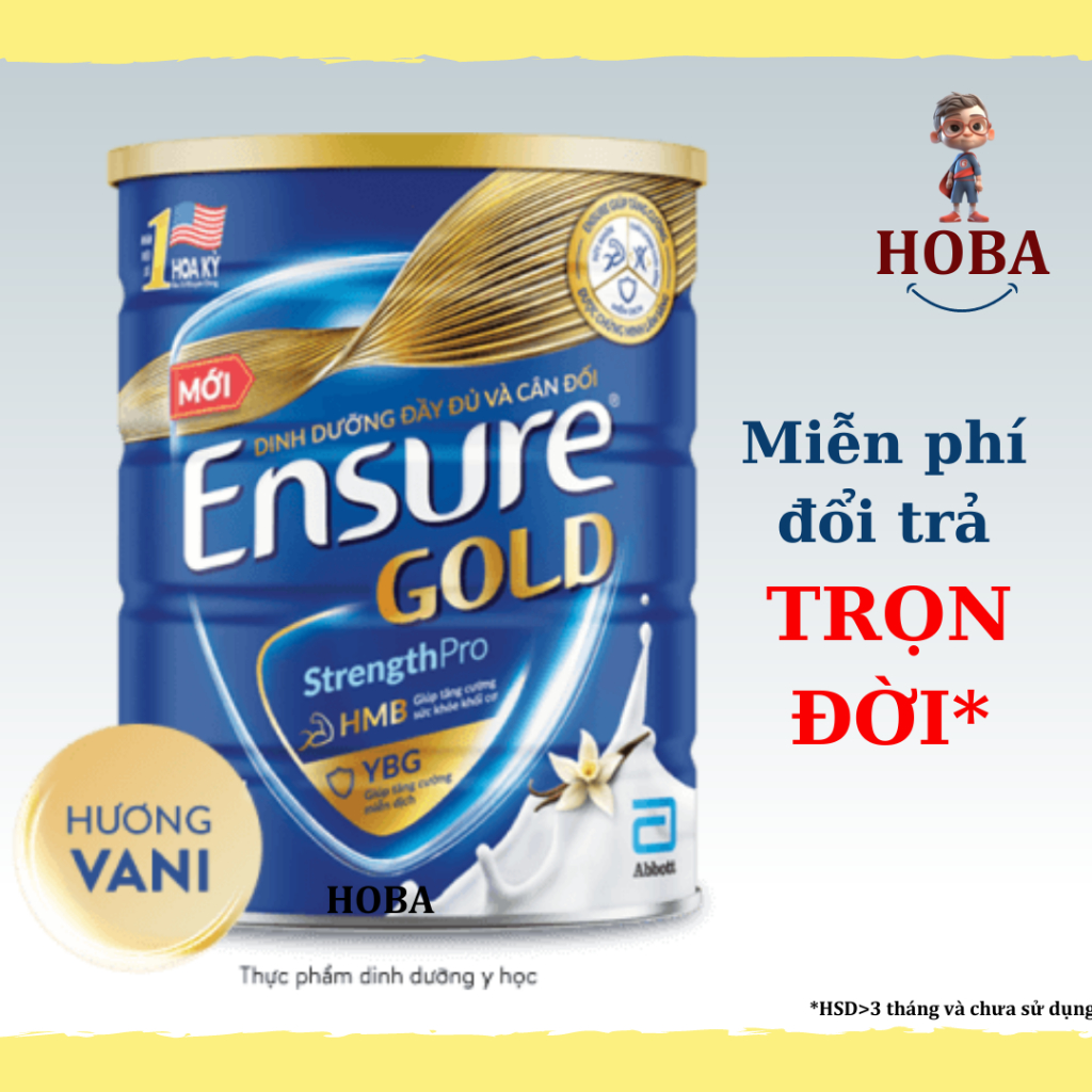 Sữa Ensure Gold bột có HMB YBG 800g Vani, ít ngọt - Hàng chính hãng ...