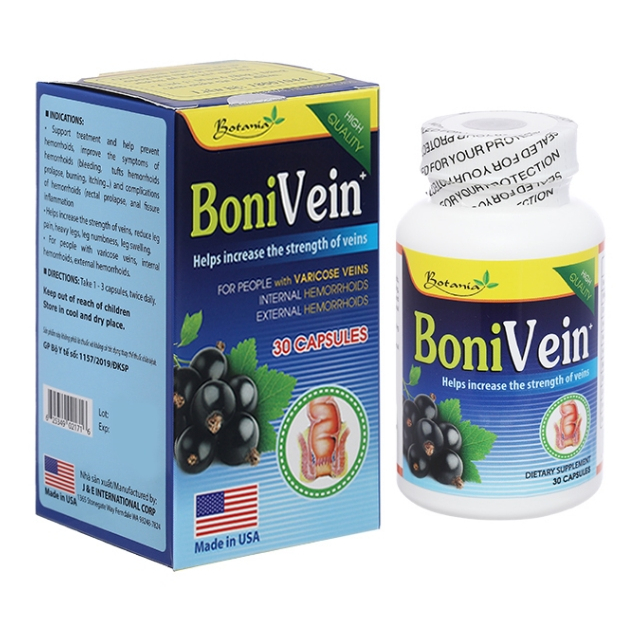 Viên uống BoniVein Botania hỗ trợ tăng sức bền của tĩnh mạch (Hộp 30 ...