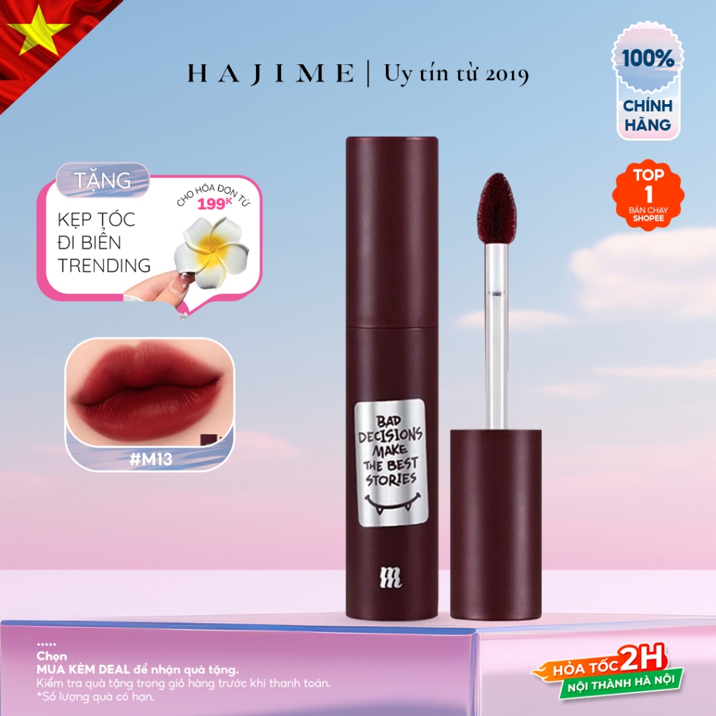 Son Merzy M13, Son Kem Lì Merzy Noir In The Mellow Tint M13 Vỏ Đỏ Red ...