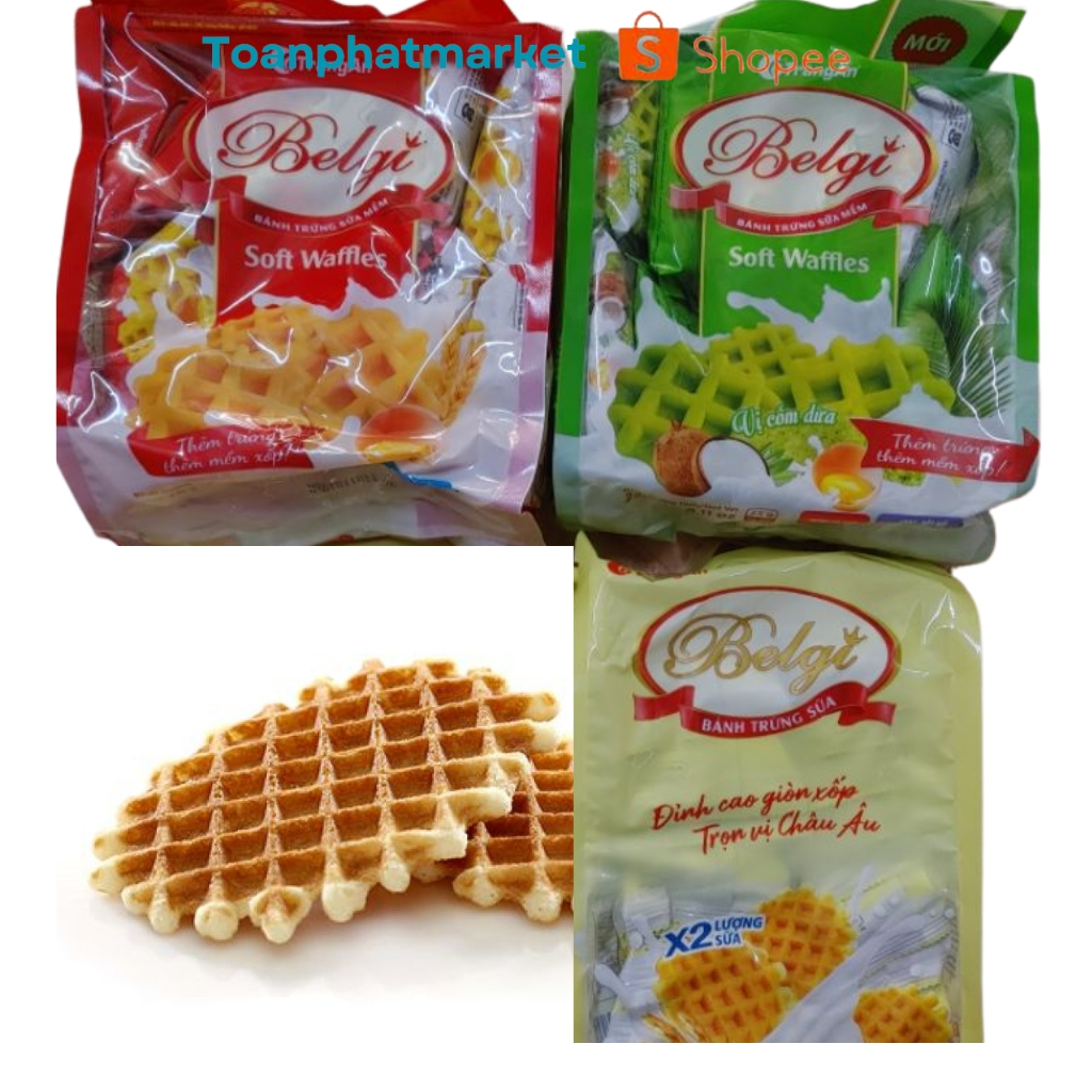 Bánh trứng sữa mềm Belgi Tràng An các vị xanh cốm ,đỏ trứng,vàng trứng giòn-Toàn Phát Mart ...