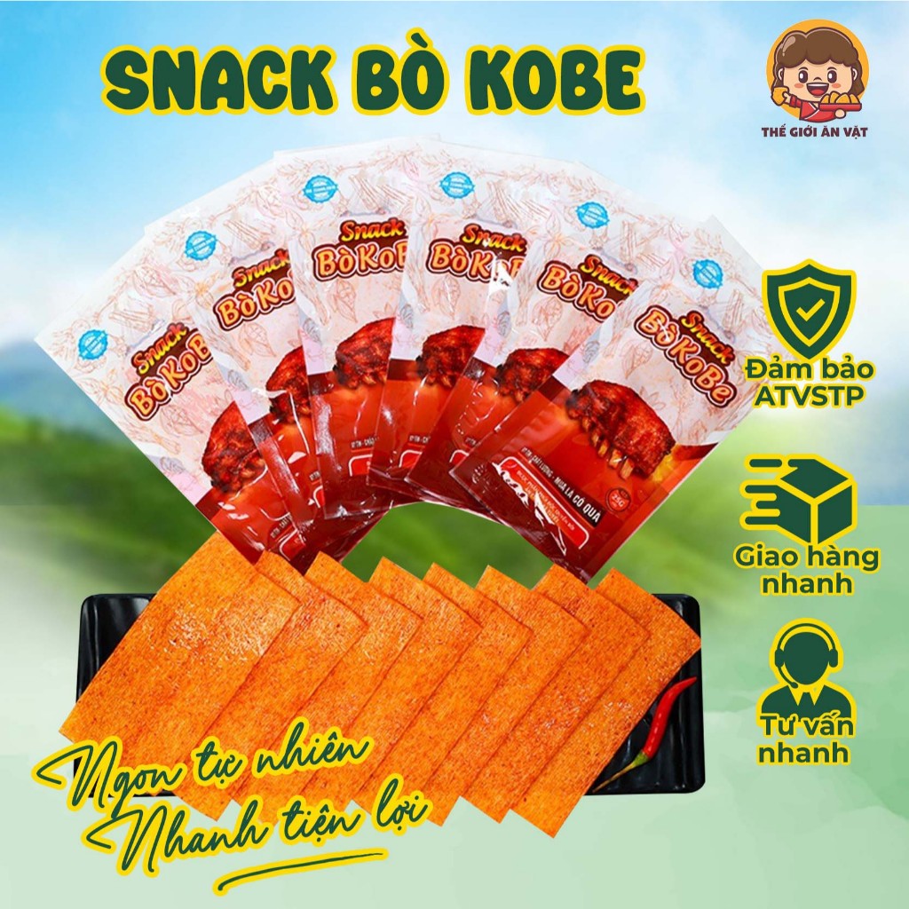 Bò kobe bà tuyết đồ ăn vặt làm từ bột mì snack bò kobe miếng - Thế Giới ...