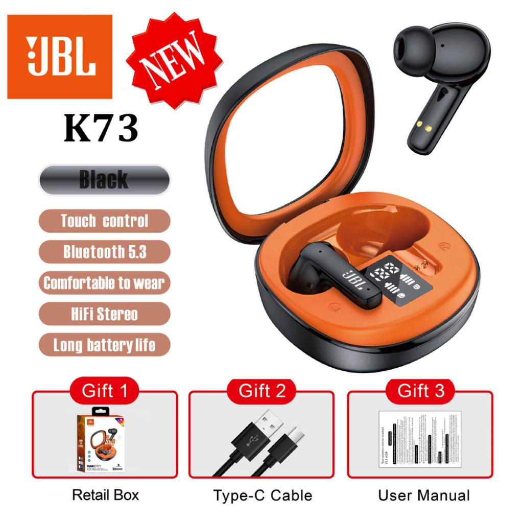 JBL TUNE K73 TWS Tai nghe Bluetooth 5.3 Tai nghe không dây thật Tai nghe thể thao thông minh Màn ...