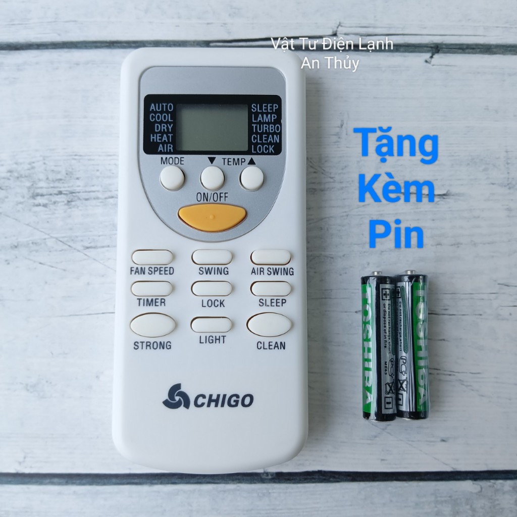 Điều khiển điều hòa CHIGO - Tặng kèm pin hàng hãng | Shopee Việt Nam