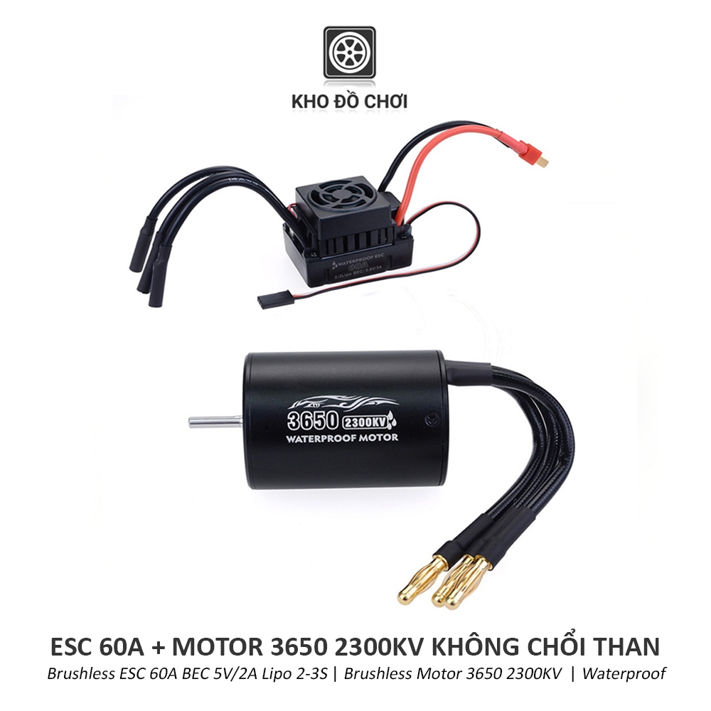 Mạch điều khiển ESC 60A và Motor 3650 2300KV không chổi than (Brushless ...
