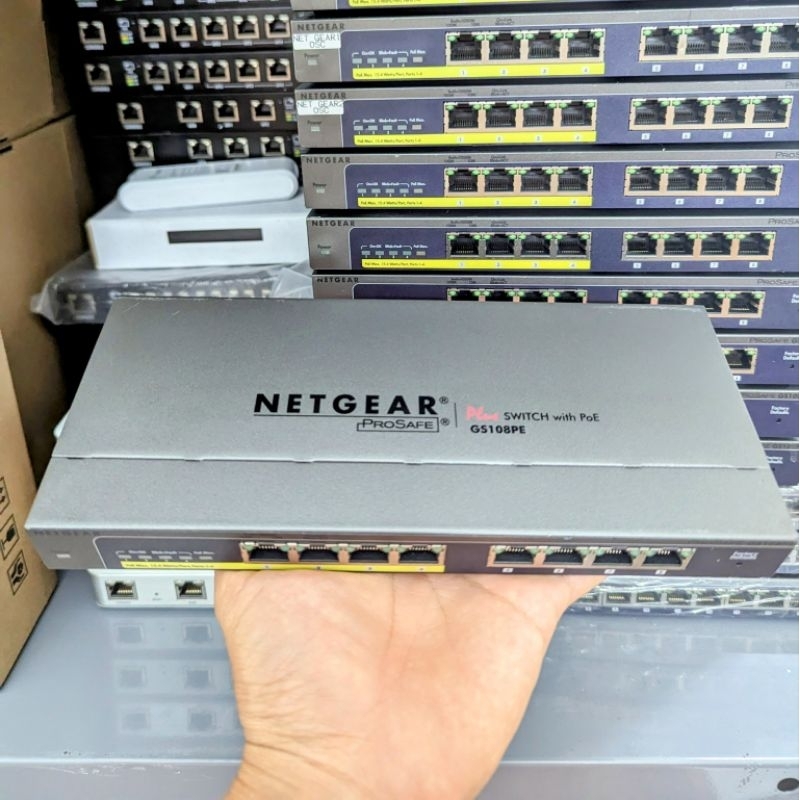 Switch POE netgear GS108PE V2 bộ chia mạng LAN có quản lý | Shopee Việt Nam