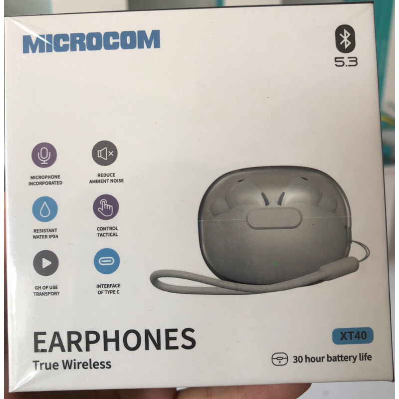 Tai nghe không dây XT40 Microcom kết nối Bluetooth 5.3 ổn định, chất lượng âm thanh nổi giảm ...