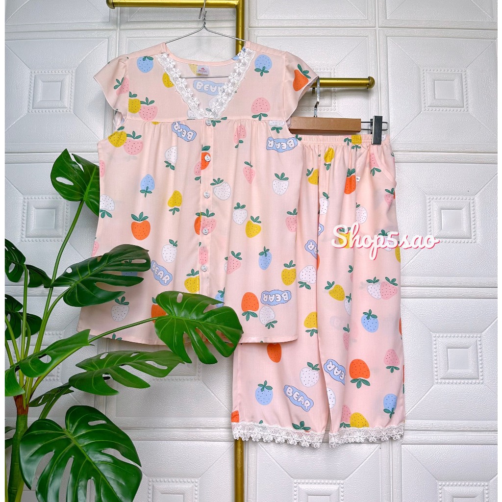 [SALE] Bộ lanh mặc nhà, đồ bộ tole nữ SHOP5SAO quần lửng có túi [CÓ BIGSIZE] (45-75kg) | Shopee ...