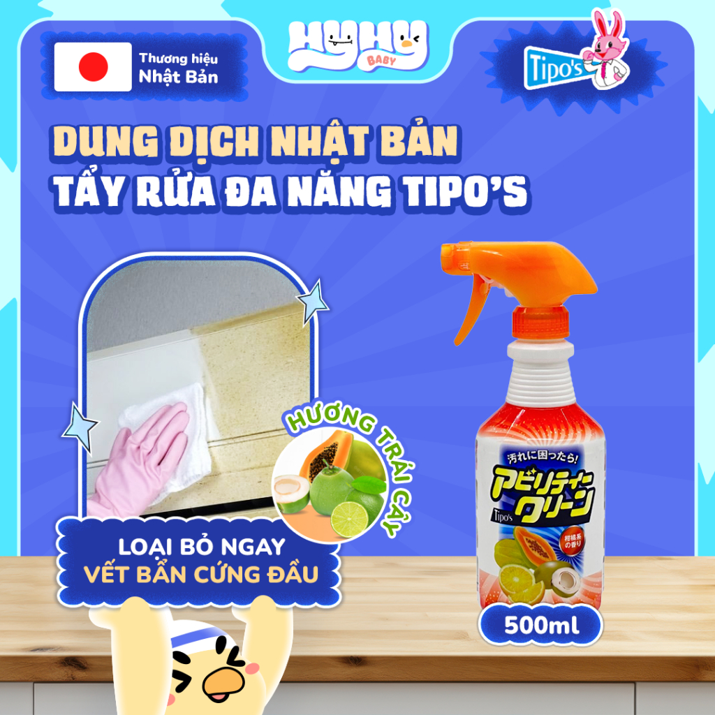 Dung dịch tẩy rửa đa năng TIPO'S Nhật Bản Tẩy sạch mọi vết bẩn cứng đầu ...