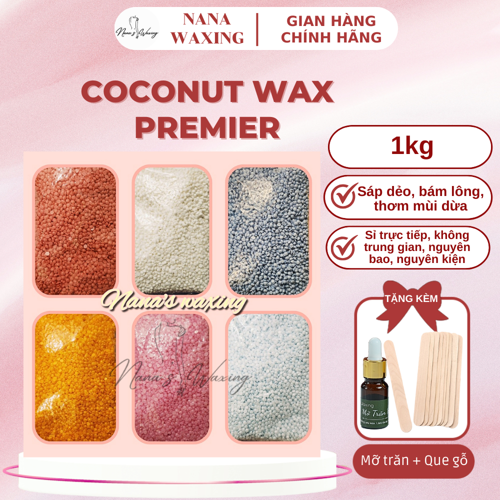 [Chuyên Sỉ] 1kg Sáp Dừa Nguyên Bịch Wax Lông Nóng Cao Cấp Mềm Mịn Thơm Dẻo NANA'S WAXING ...