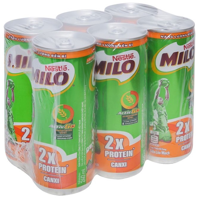 Sữa Milo Lon Nestlé lúa mạch pha sẵn uống liền(Lốc 6 LOn x240ml)-DATE ...