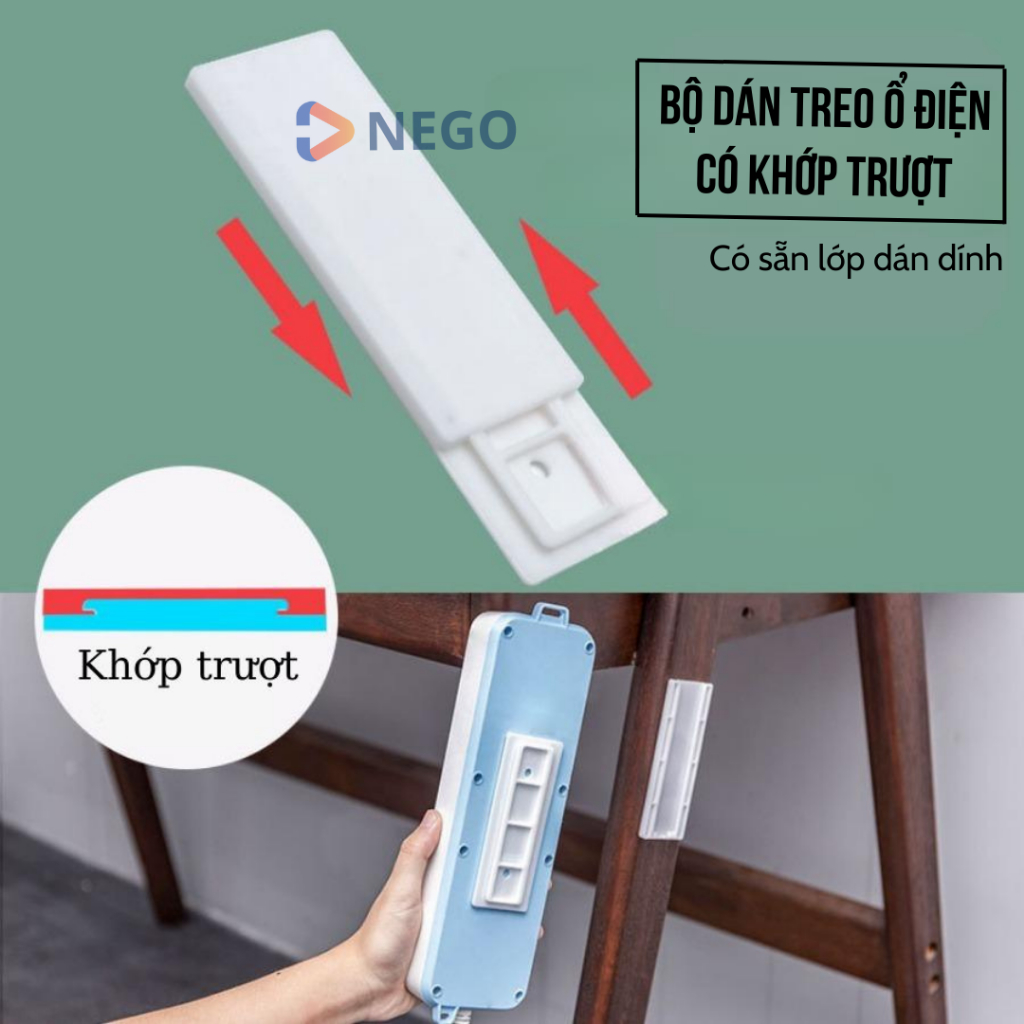 Miếng dán tường keo 3M siêu chắc Nego treo ổ cắm điện thông minh móc ...