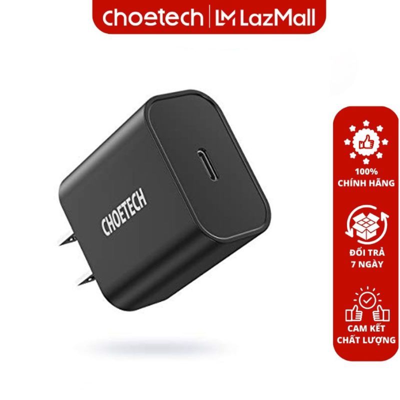 Củ sạc nhanh Type C 25W (PD/ QC3.0 Quick charger, With Cable) Choetech PD6003- Hàng chính hãng ...