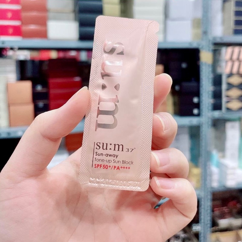 10 Kem chống nắng vật lý nâng tone Su:m37 Sun-away Tone-up Sun block SPF50+/PA++++ 10ml | Shopee ...