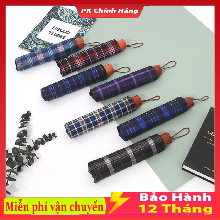 Ô kẻ vuông, dù ô che mưa che nắng gấp 3 kẻ, Chống tia UV hàng đep loại ...