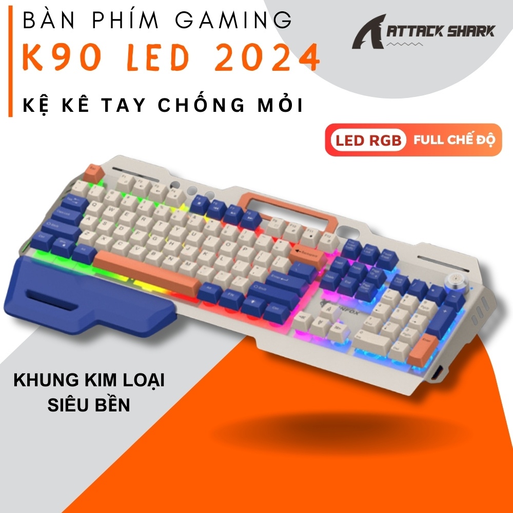 Bàn Phím Gaming LED Attack Shark K90 New 2024 Tuổi Thọ 100 Triệu Click Dành Cho Máy tính, Laptop ...