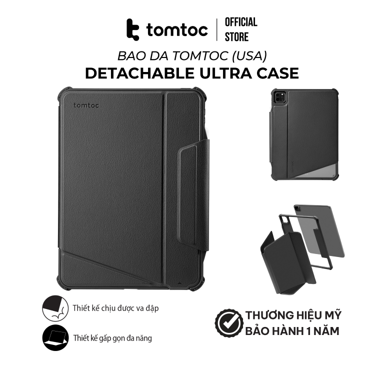Bao da Tomtoc (USA) Detachable Ultra Case cho iPad Pro 11/12.9 (M2&M1) – Hàng chính hãng ...