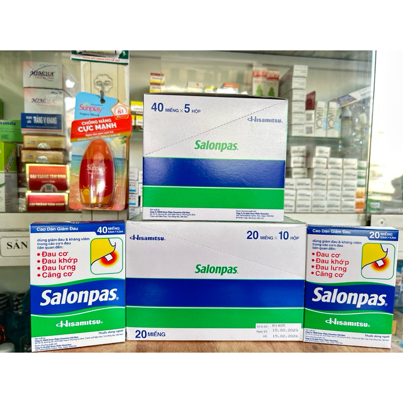 Cao dán giảm đau Salonpas / Salonpas Hisamitsu Hộp 40 miếng | Shopee ...