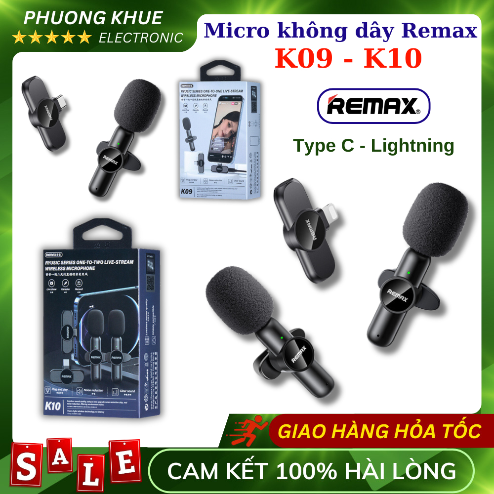 Micro Không Dây Remax K09 - K10 Chính Hãng, Hỗ Trợ Live Livestream, Thu Âm Trong, Loại Bỏ Tạp Âm ...
