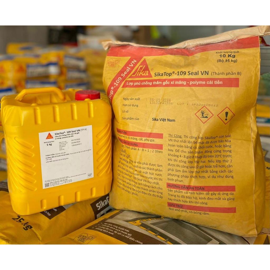 SikaTop Seal 109 - Chống thấm bể nước, hồ bơi cao cấp gốc Xi măng Polymer đàn hồi - Bao 15KG ...