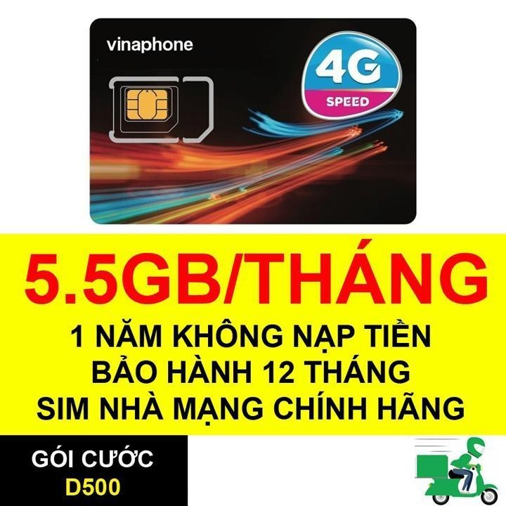 [ SIÊU TỐC ĐỘ ] Sim 4G Vinaphone Miễn phí 1 năm truy cập mạng sim D500 tặng 5gb 1 tháng vào mạng ...